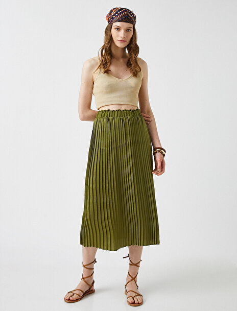 Koton Kadın Pileli Etek Midi