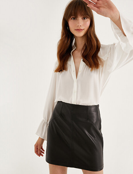 Koton Kadın Deri Etek Mini