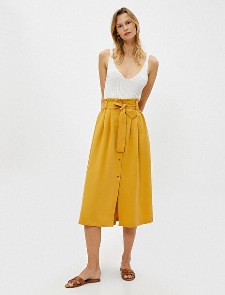 Koton Kadın Kemerli Etek Midi