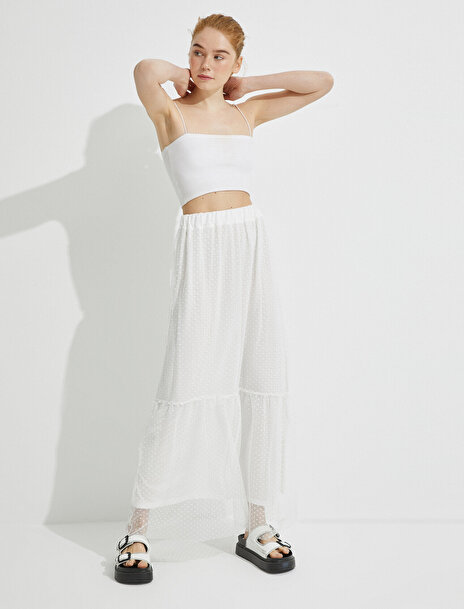 Koton Kadın Tül Etek Puantiyeli Uzun