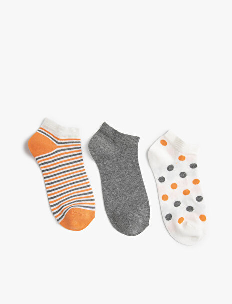 Koton Kadın Kadın Puantiyeli Çorap Seti Pamuklu Çizgili