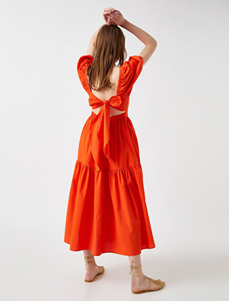 Koton Kadın Sirt Detayli Elbise Pamuklu