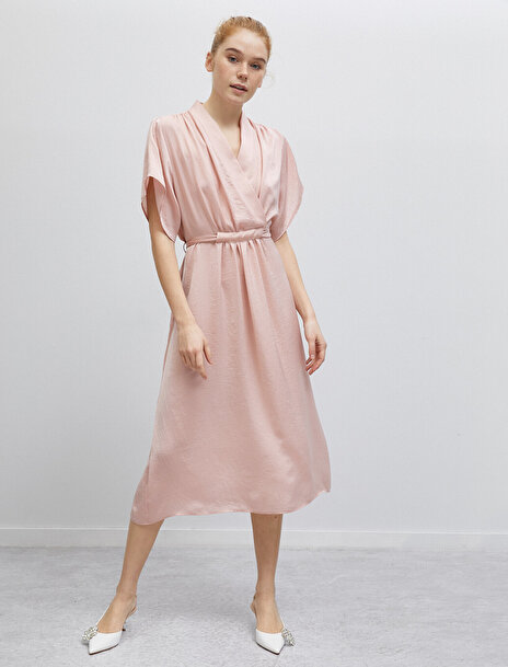 Koton Kadın Kısa Kollu Beli Bağlamalı Elbise