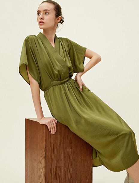 Koton Kadın Kısa Kollu Beli Bağlamalı Elbise