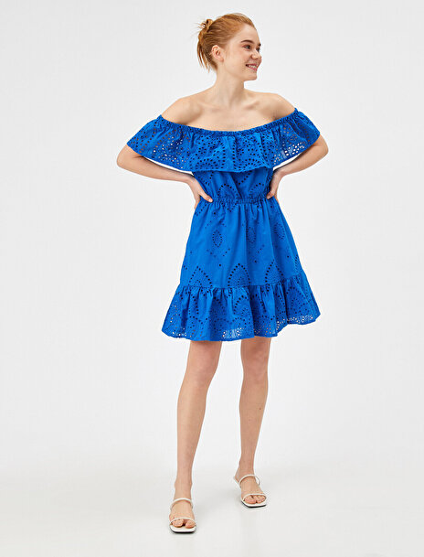 Koton Kadın Mini Elbise Omuz Açık Koton Kadın Mini Elbise Omuz Açık