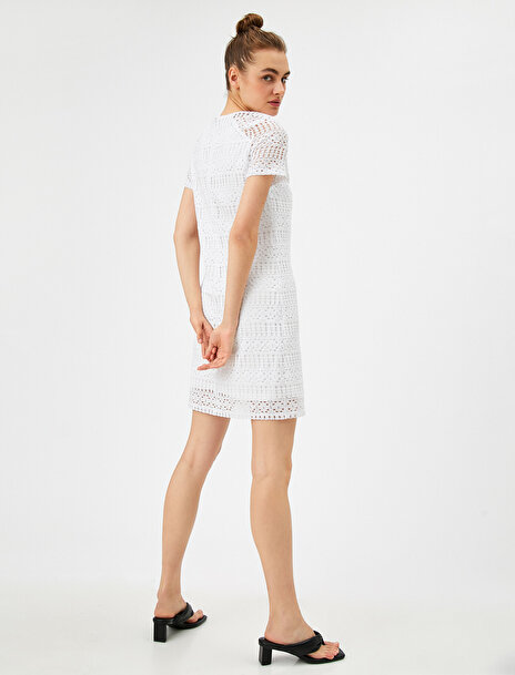 Koton Kadın Dantel Elbise Kısa Kollu Mini