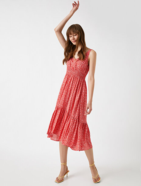 Koton Kadın Çiçekli Yazlık Elbise Kolsuz Koton Kadın Çiçekli Yazlık Elbise Kolsuz