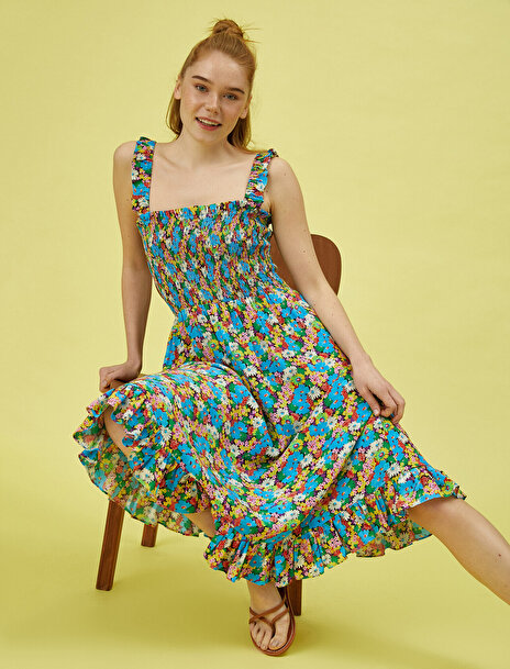 Koton Kadın Çiçekli Yazlık Elbise Askili