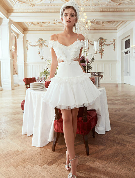 Koton Kadın Dantelli Mini Elbise