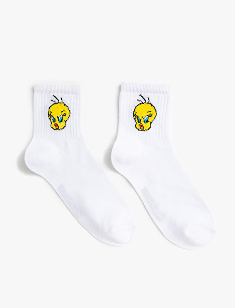 Koton Kadın Kadın Tweety Çorap Pamuklu Lisanslı