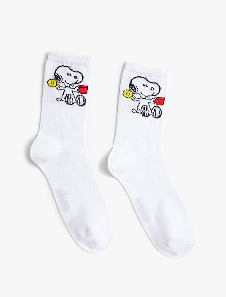 Koton Kadın Kadın Snoopy Soket Çorap Desenli Pamuklu
