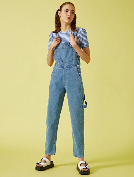 Koton Kadın Cepli Salopet Kot Tulum