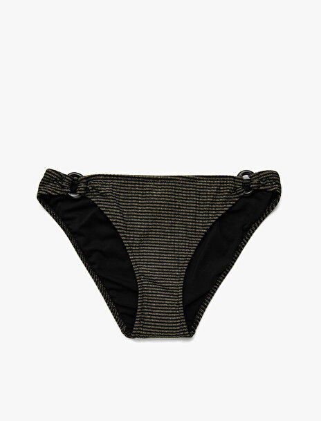 Koton Kadın Çizgili Bikini Altı Metalik Detaylı Tokalı