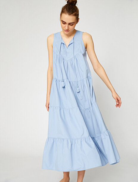 Koton Kadın Poplin Elbise Kolsuz