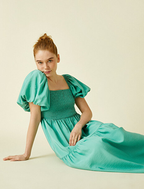 Koton Kadın Prenses Kollu Uzun Elbise