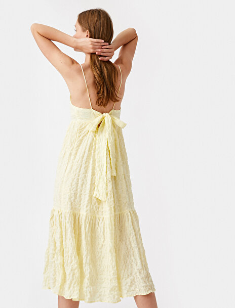 Koton Kadın Kurdeleli Elbise İnce Askılı Pamuklu