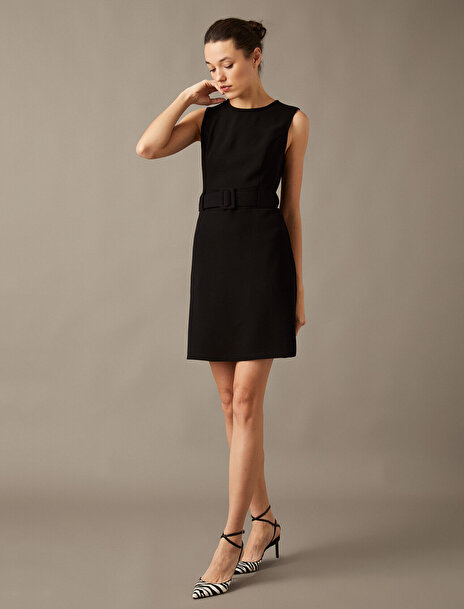 Koton Kadın Kemerli Kolsuz Kısa Elbise