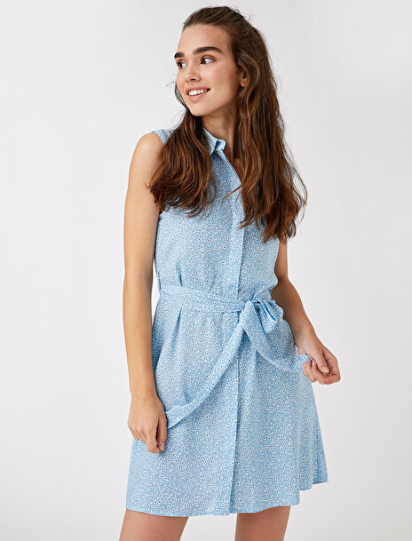 Koton Kadın Çiçekli Önden Düğmeli Gömlek Elbise