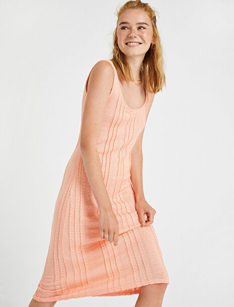 Koton Kadın Örgülü Elbise Kolsuz