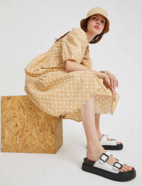 Koton Kadın Puantiyeli Elbise Kısa Kollu Pamuklu