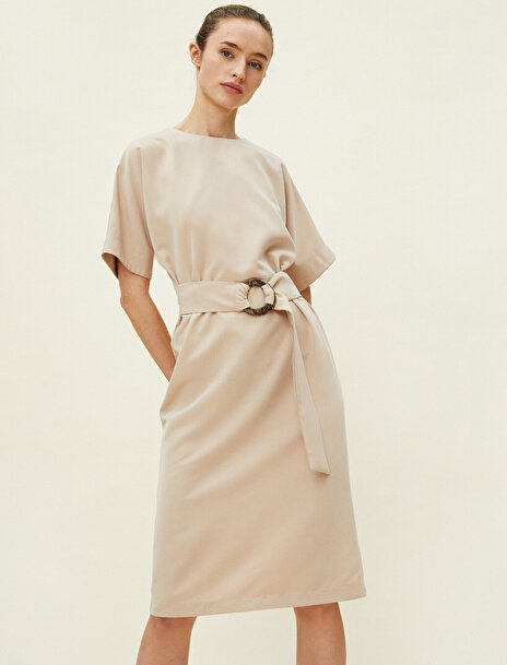 Koton Kadın Kısa Kollu Beli Bağlamalı Elbise