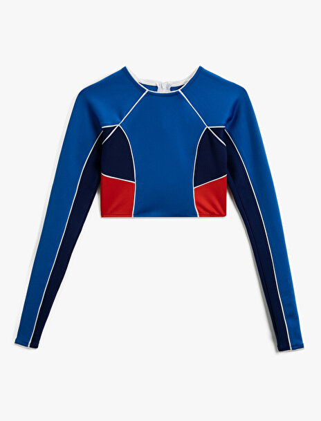 Koton Kadın Fermuar Detaylı Bikini Üstü Uzun Kollu