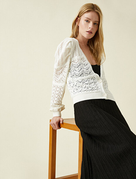 Koton Kadın Düğmeli Hırka Pamuklu