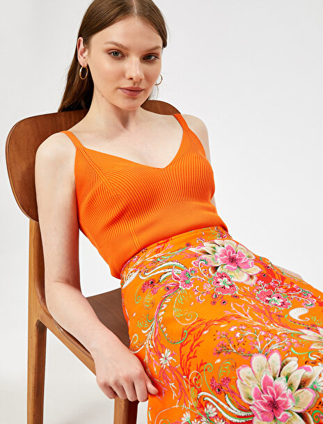 Koton Kadın İnce Askılı V Yaka Triko Atlet