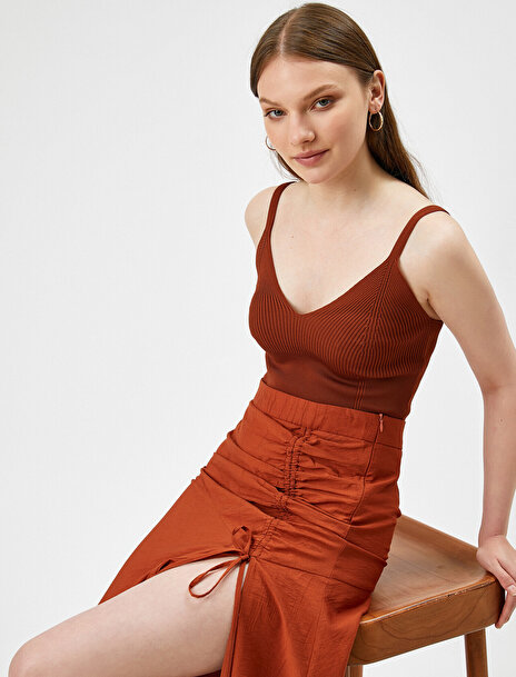 Koton Kadın İnce Askılı V Yaka Triko Atlet