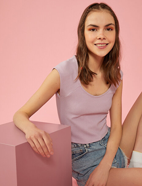 Koton Kadın Slim Tişört Kısa Kollu