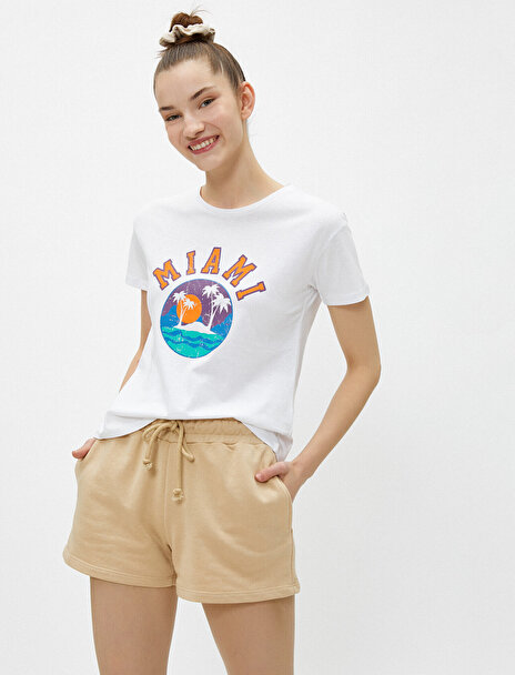 Koton Ole Genç Kız Baskılı Tişört Miami