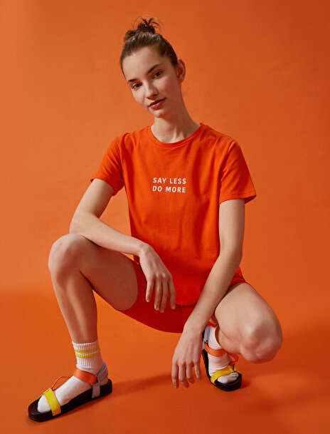 Koton Ole Genç Kız Sloganlı Tişört Bisiklet Yaka Kısa Kollu Pamuklu Koton Ole Genç Kız Sloganlı Tişört Bisiklet Yaka Kısa Kollu Pamuklu