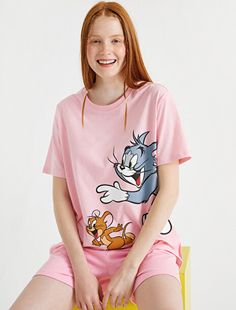 Koton Kadın Tom & Jerry Tişört Lisanslı Pamuklu
