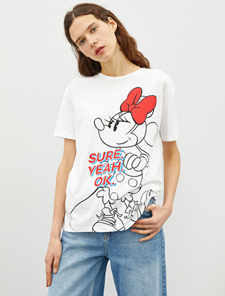 Koton Kadın Minnie Mouse Tişört Disney Lisanslı Kısa Kollu Bisiklet Yaka Pamuklu Koton Kadın Minnie Mouse Tişört Disney Lisanslı Kısa Kollu Bisiklet Yaka Pamuklu