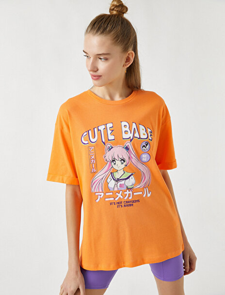 Koton Ole Genç Kız Baskılı Kısa Kollu Pamuklu Tişört