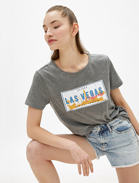 Koton Ole Genç Kız Baskılı Tişört Las Vegas Koton Ole Genç Kız Baskılı Tişört Las Vegas