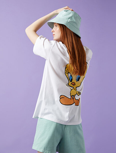 Koton Kadın Tweety Tişört Lisanslı Pamuklu Oversize Koton Kadın Tweety Tişört Lisanslı Pamuklu Oversize