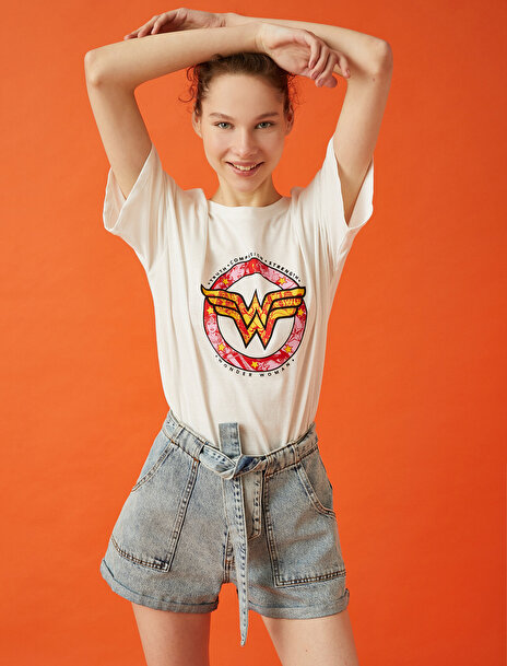 Koton Ole Genç Kız Wonder Woman Tişört Lisanslı Pamuklu Koton Ole Genç Kız Wonder Woman Tişört Lisanslı Pamuklu