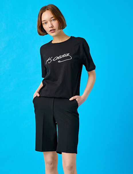 Koton Ole Genç Kız Atatürk İmzalı Tişört Pamuklu