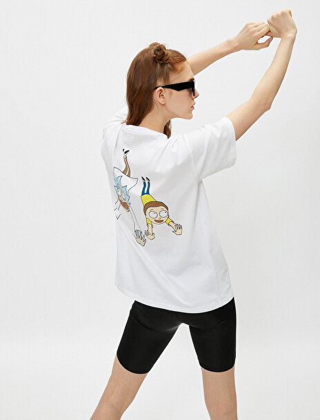 Koton Kadın Rick and Morty Tişört Lisanslı Kısa Kollu Pamuklu Oversize Koton Kadın Rick and Morty Tişört Lisanslı Kısa Kollu Pamuklu Oversize