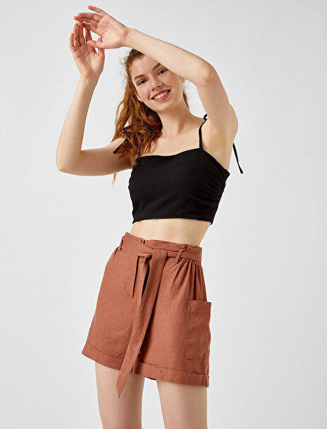 Koton Ole Genç Kız Keten Şort Cepli