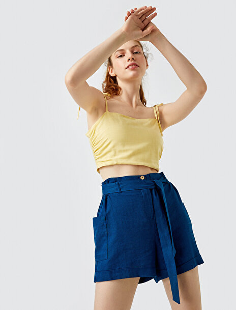 Koton Ole Genç Kız Keten Şort Cepli