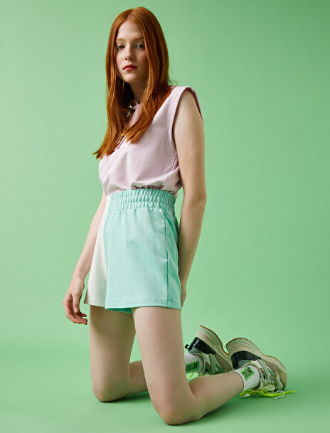 Koton Ole Genç Kız Renk Bloklu Şort Pamuklu