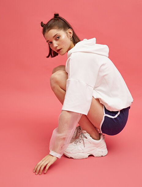 Koton Ole Genç Kız Pamuklu Şerit Detaylı Havlu Şort Koton Ole Genç Kız Pamuklu Şerit Detaylı Havlu Şort