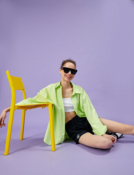 Koton Ole Genç Kız Amblemli Şort Belden Bağlamalı