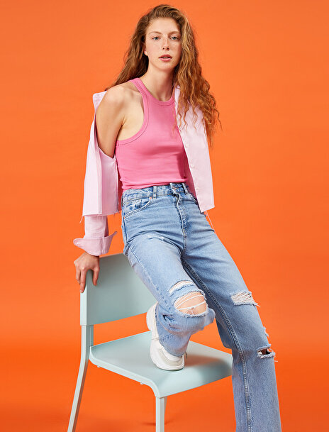 Koton Ole Genç Kız Halter Yaka Atlet Pamuklu Koton Ole Genç Kız Halter Yaka Atlet Pamuklu