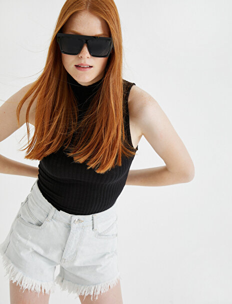 Koton Kadın Fitilli Atlet Dik Yaka