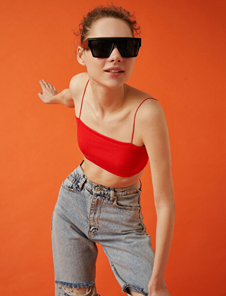 Koton Ole Genç Kız Crop Tanktop İnce Askılı