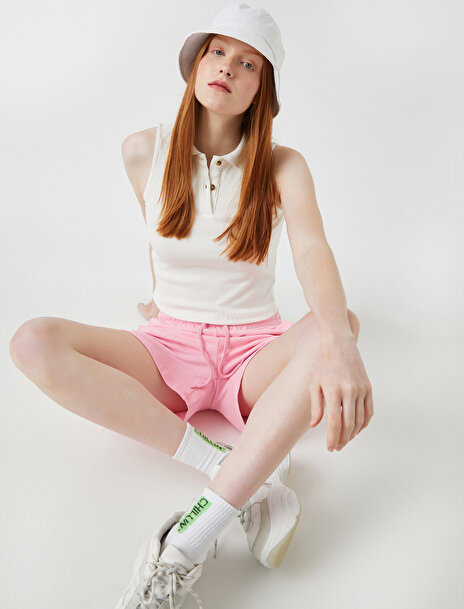 Koton Ole Genç Kız Fitilli Atlet Pamuklu Polo Yaka Koton Ole Genç Kız Fitilli Atlet Pamuklu Polo Yaka