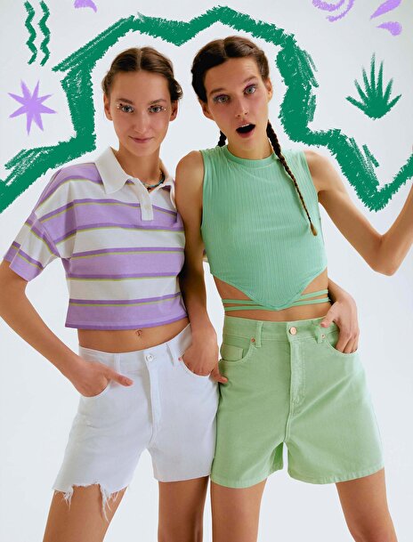 Koton Ole Genç Kız Bel Detaylı Atlet Halter Yaka Koton Ole Genç Kız Bel Detaylı Atlet Halter Yaka